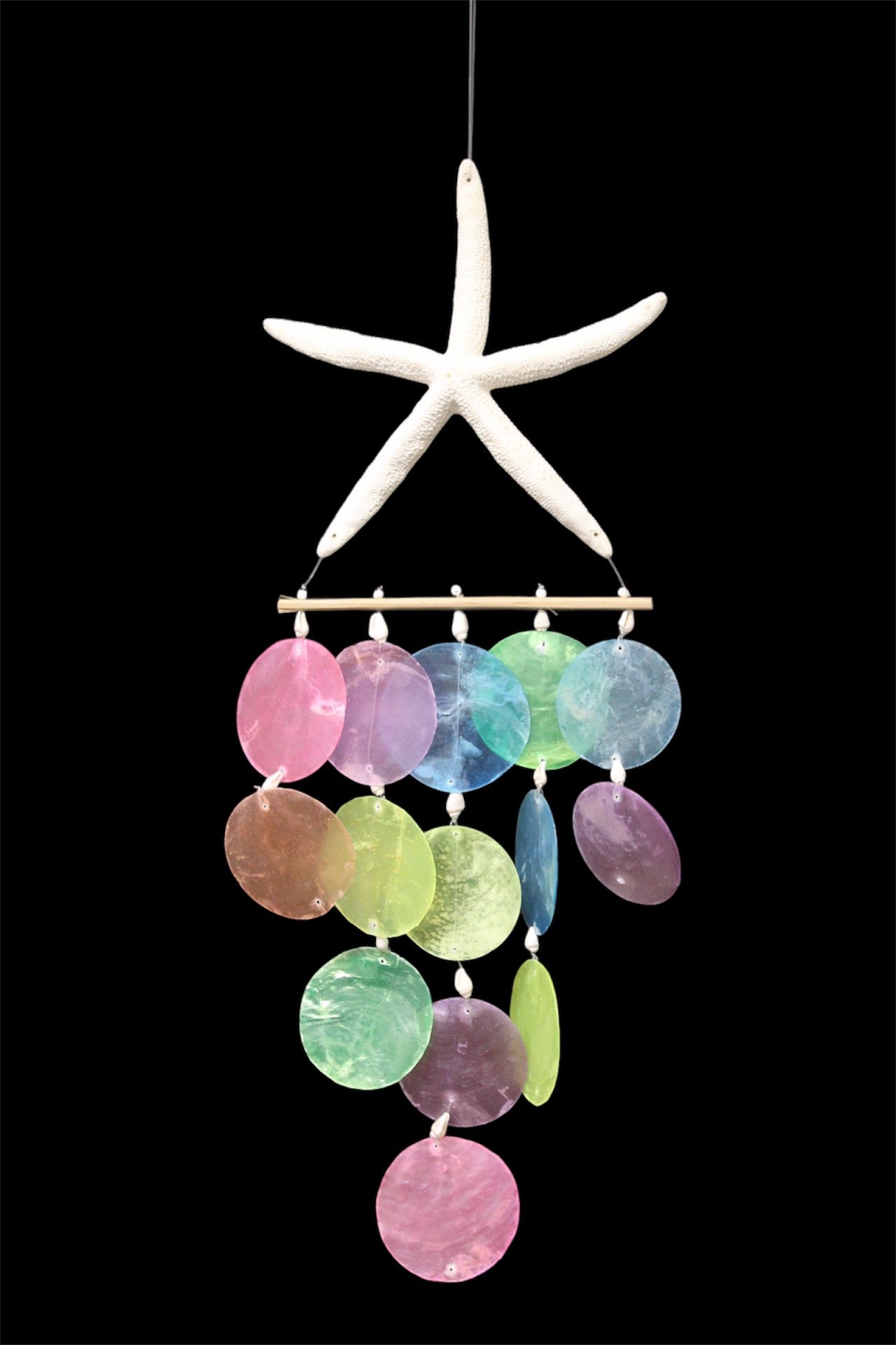 Starfish Wind Chime w/ Colored Capiz – Beach Bum Seashells