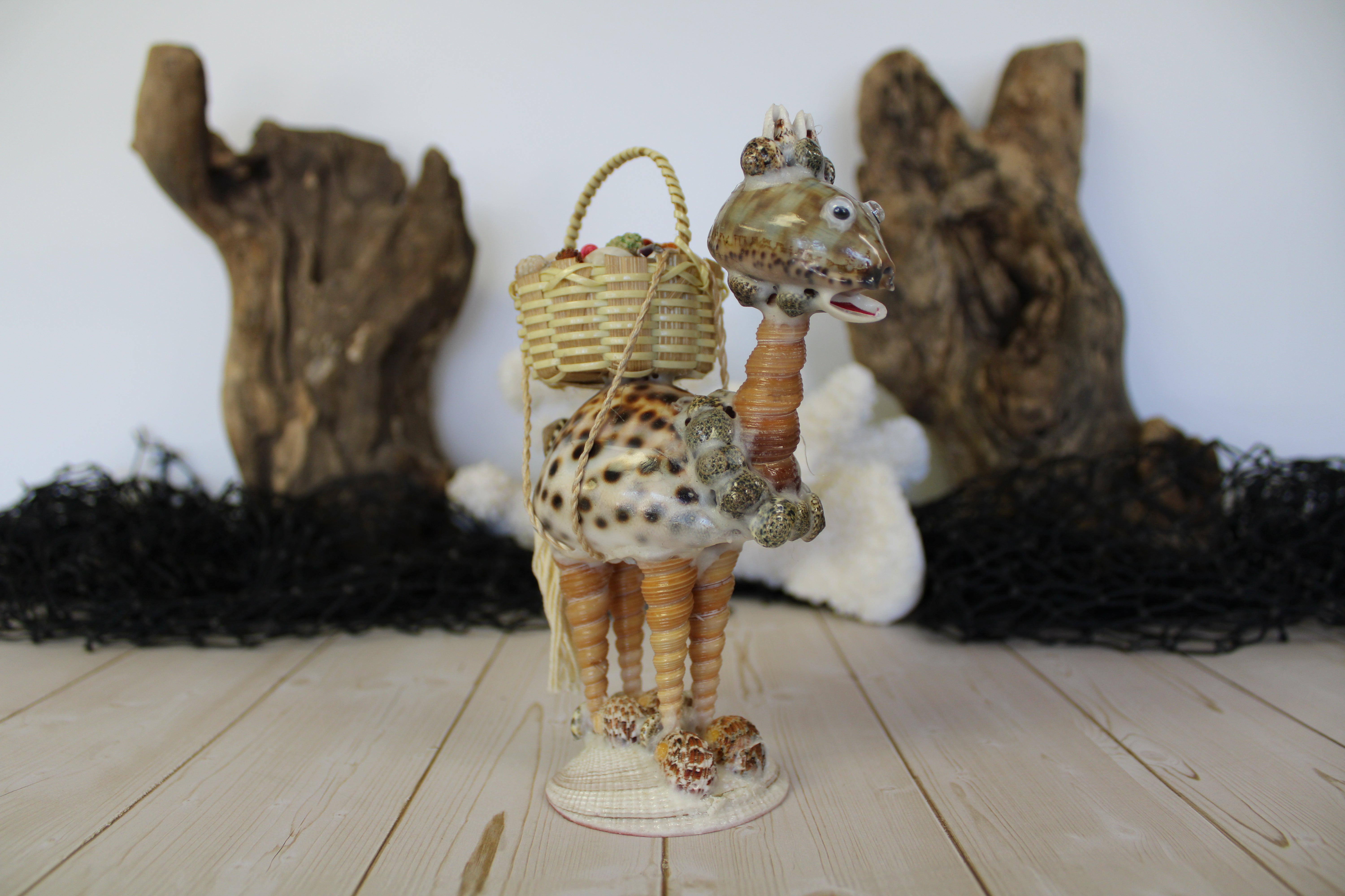 Donkey w/Shell Basket – Beach Bum Seashells